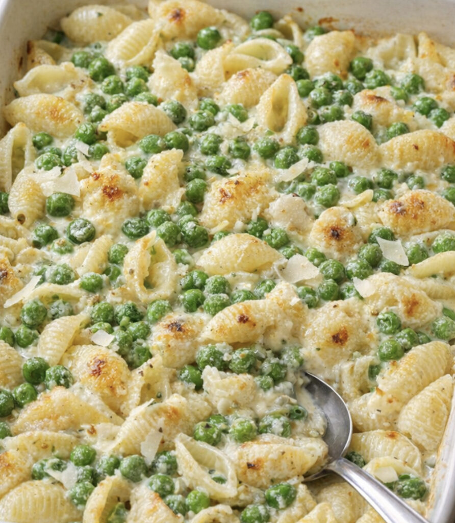 Oven-Baked Spring Pea Shell Pasta: Creamy, Cheesy, and Bursting with ...